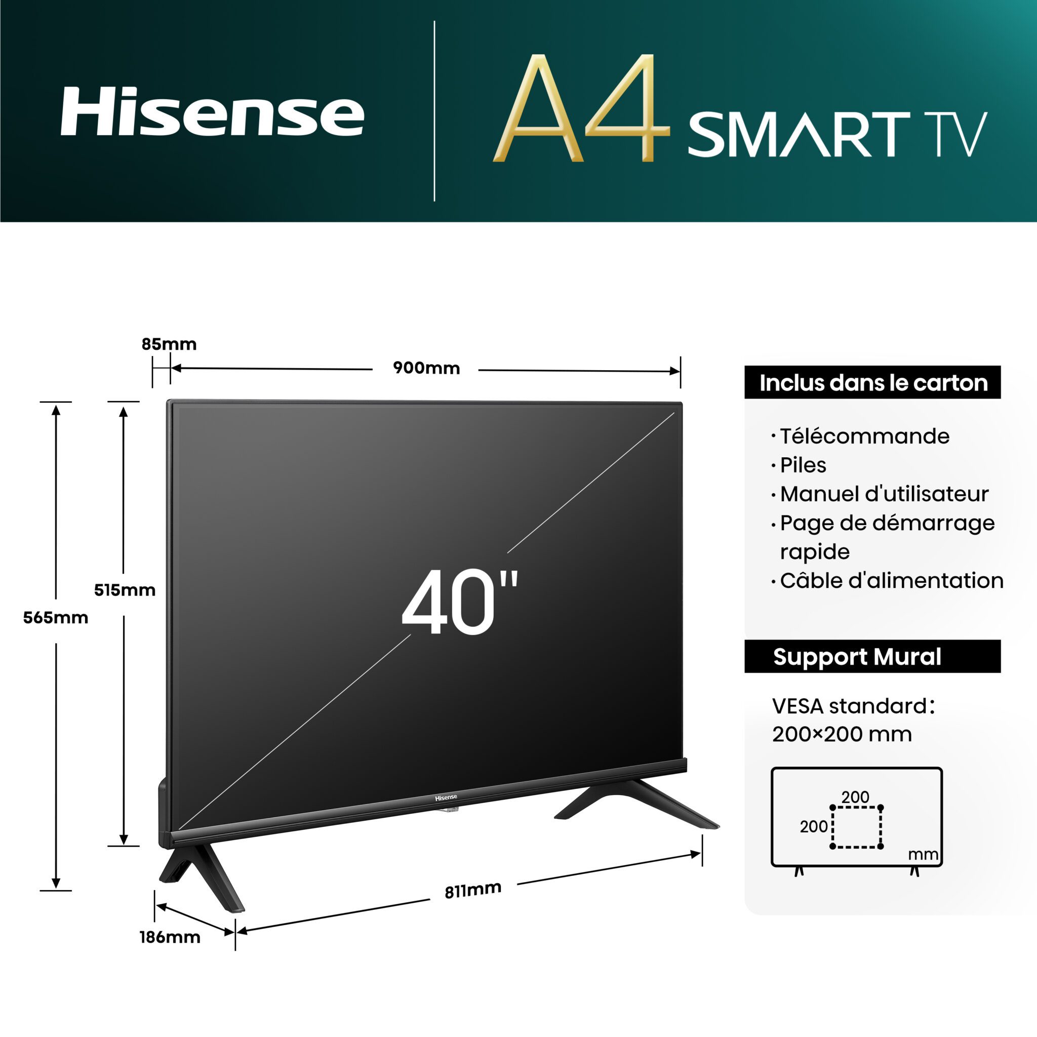 TV FHD | Smart TV40" Série A4N | Hisense | Téléviseurs, Réfrigérateurs, Barres de son, Laser TV